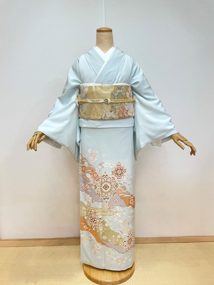 色留袖「唐花華文（ブルー）」 TANAN丹庵 - TANAN 丹庵